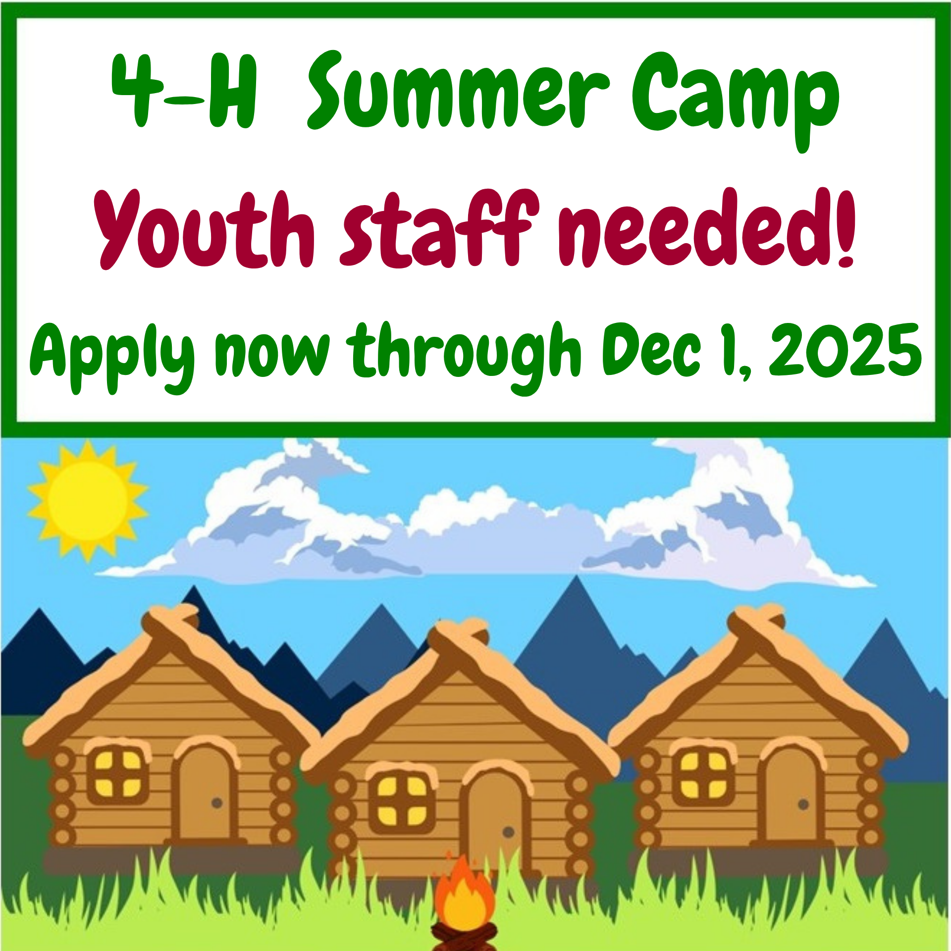 Apply now: 4-H Summer Camp youth staff positions – Extension Washington County